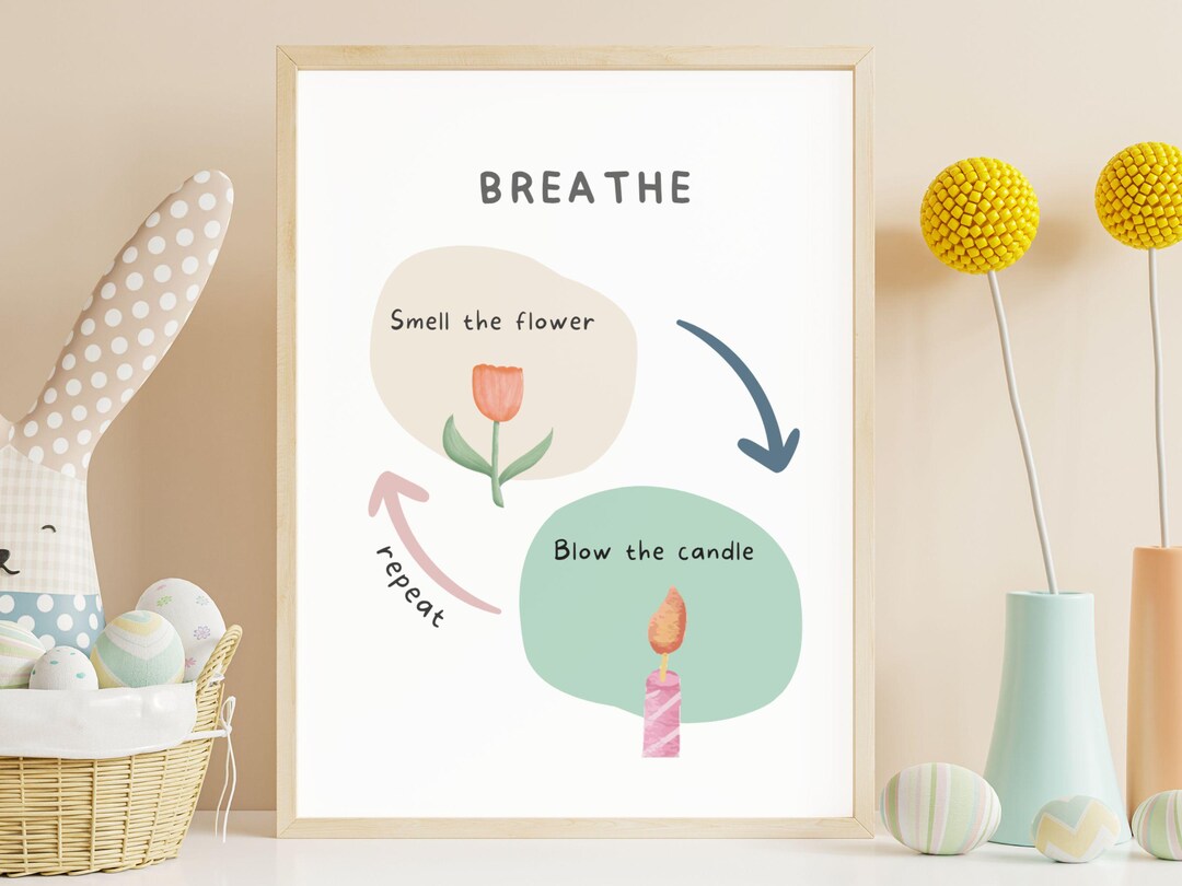 Calm Corner Breathing Poster, Classroom Playroom Nursery Homeschool ...