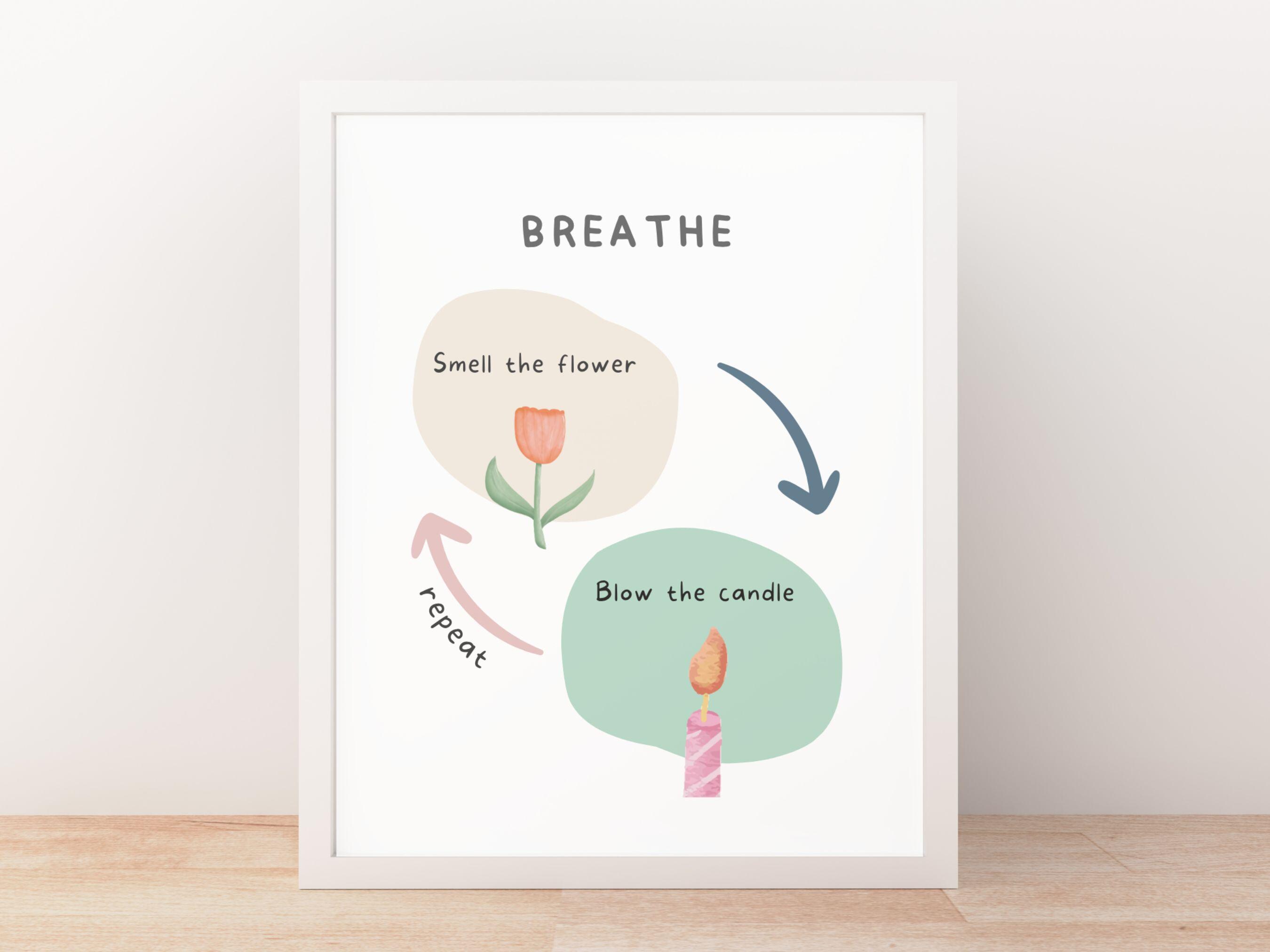 Calm Corner Breathing Poster, Classroom Playroom Nursery Homeschool ...
