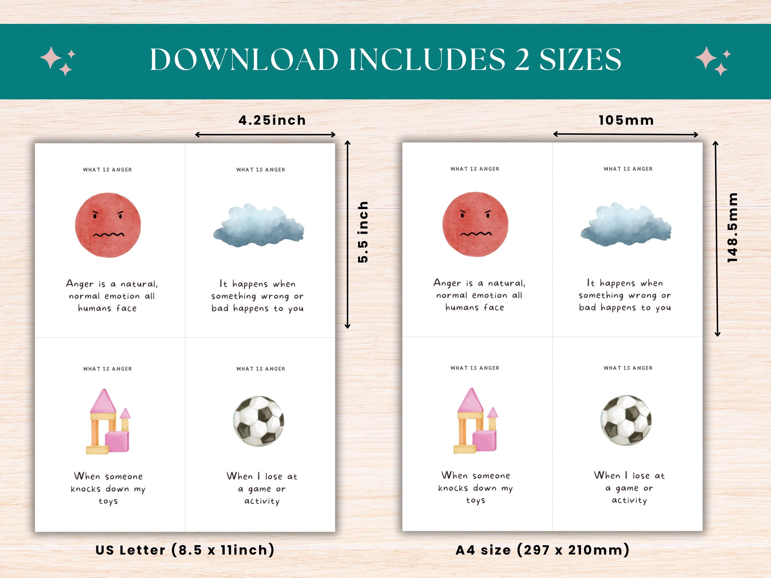 Anger Coping Skills Flashcards for Kids, Printable Emotional Regulation ...