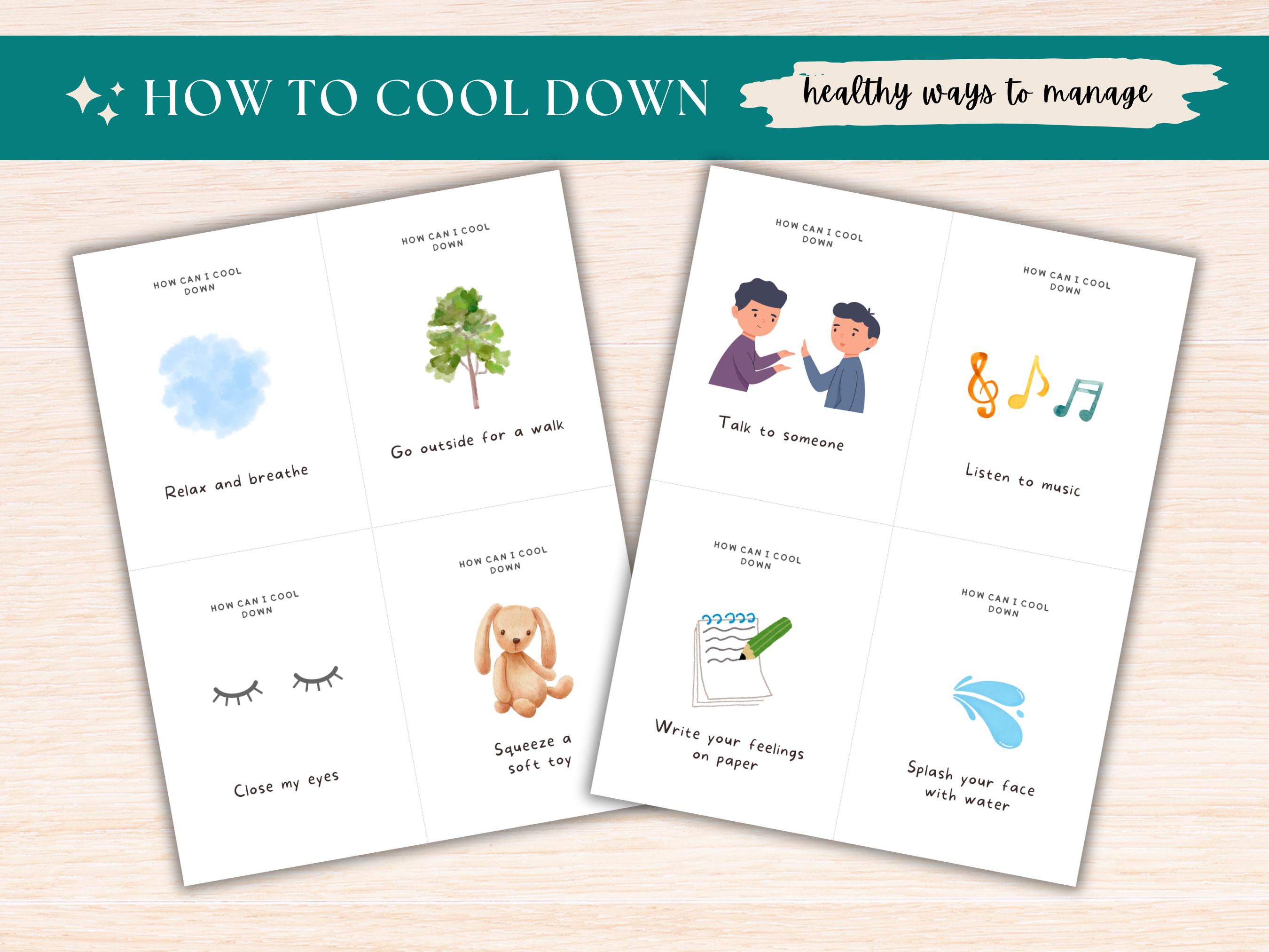 Anger Coping Skills Flashcards for Kids, Printable Emotional Regulation ...
