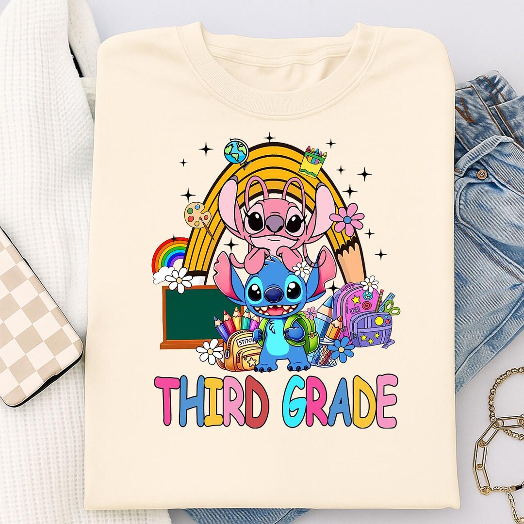 Stitch Back to School Third Grade Png, Cute Stitch Student Png, First ...