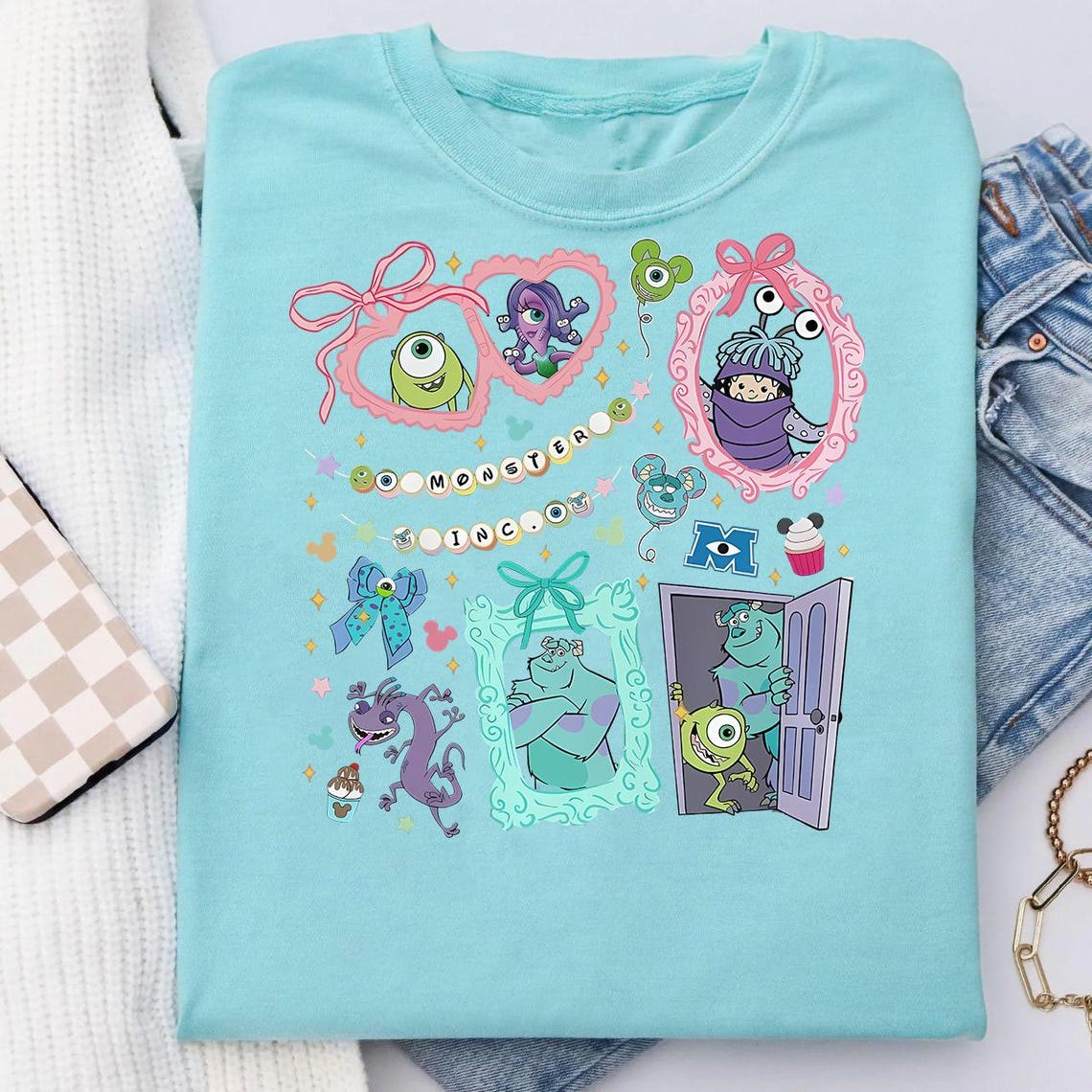 Retro Coquette Bow Monster Inc PNG, Sully Mike Boo University Digital ...