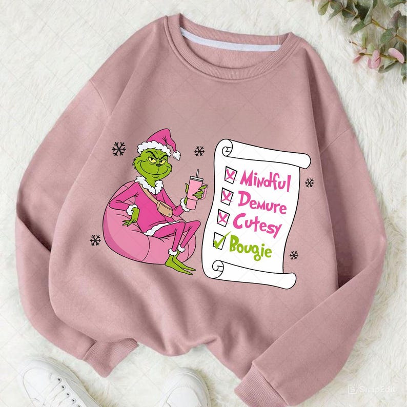 Mindful Demure Cutesy Bougie Png, Funny Grinch Png, Sarcastic Christmas ...