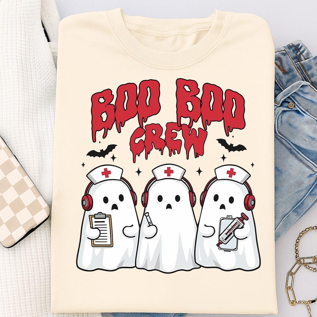 Boo Boo Crew PNG Nurse Ghost Halloween Sublimation Medical Clipart ...