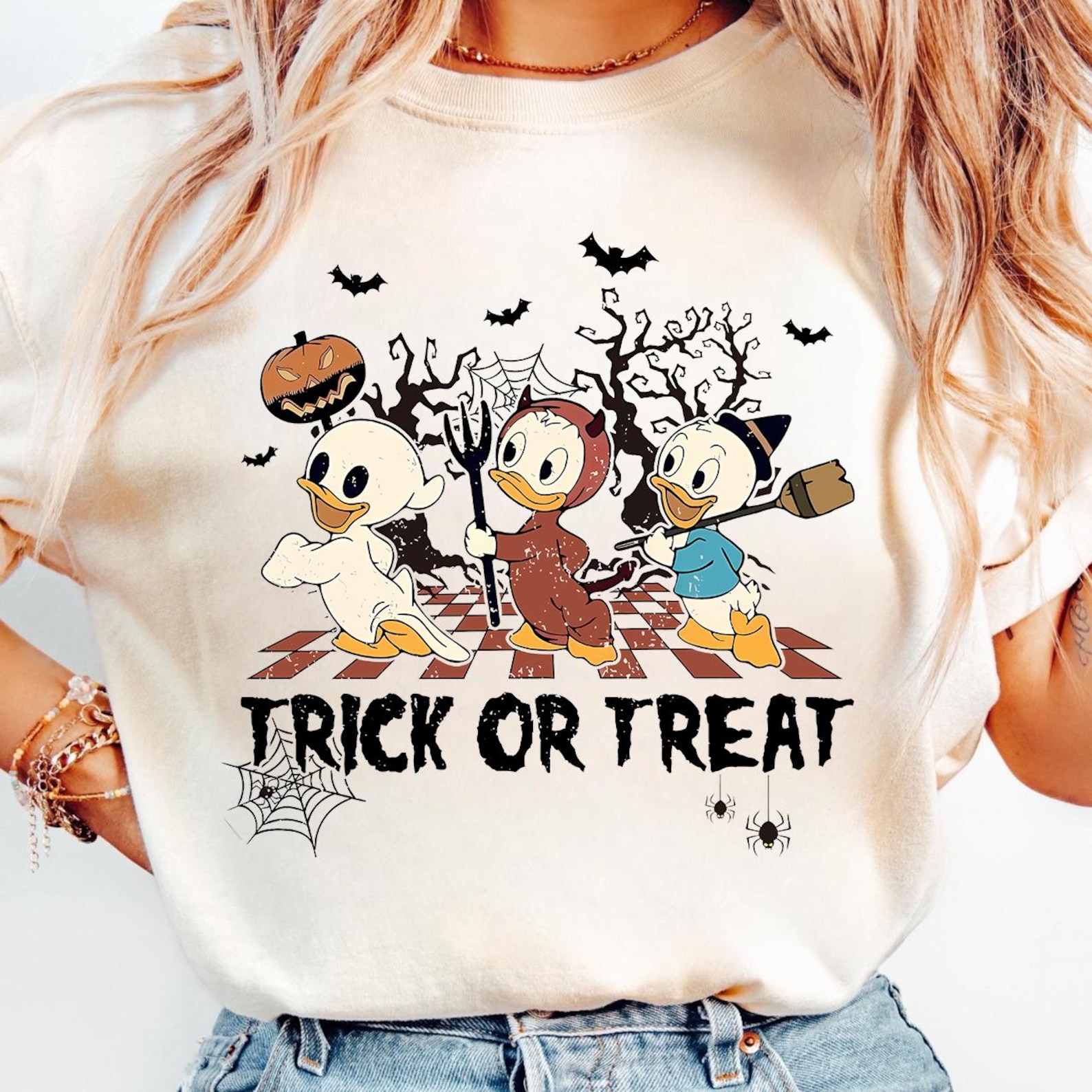 Retro Huey Dewey Louie Halloween PNG, Trick or Treat Digital File ...