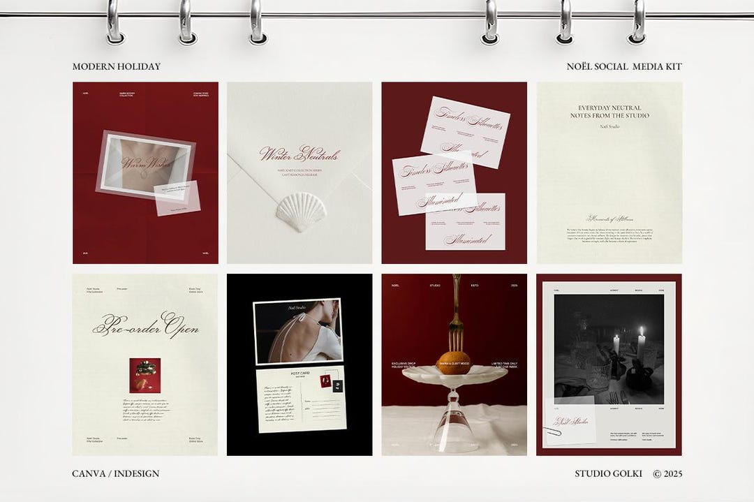 Elegant Holiday Social Media Kit: 20 Editable Minimal Instagram ...