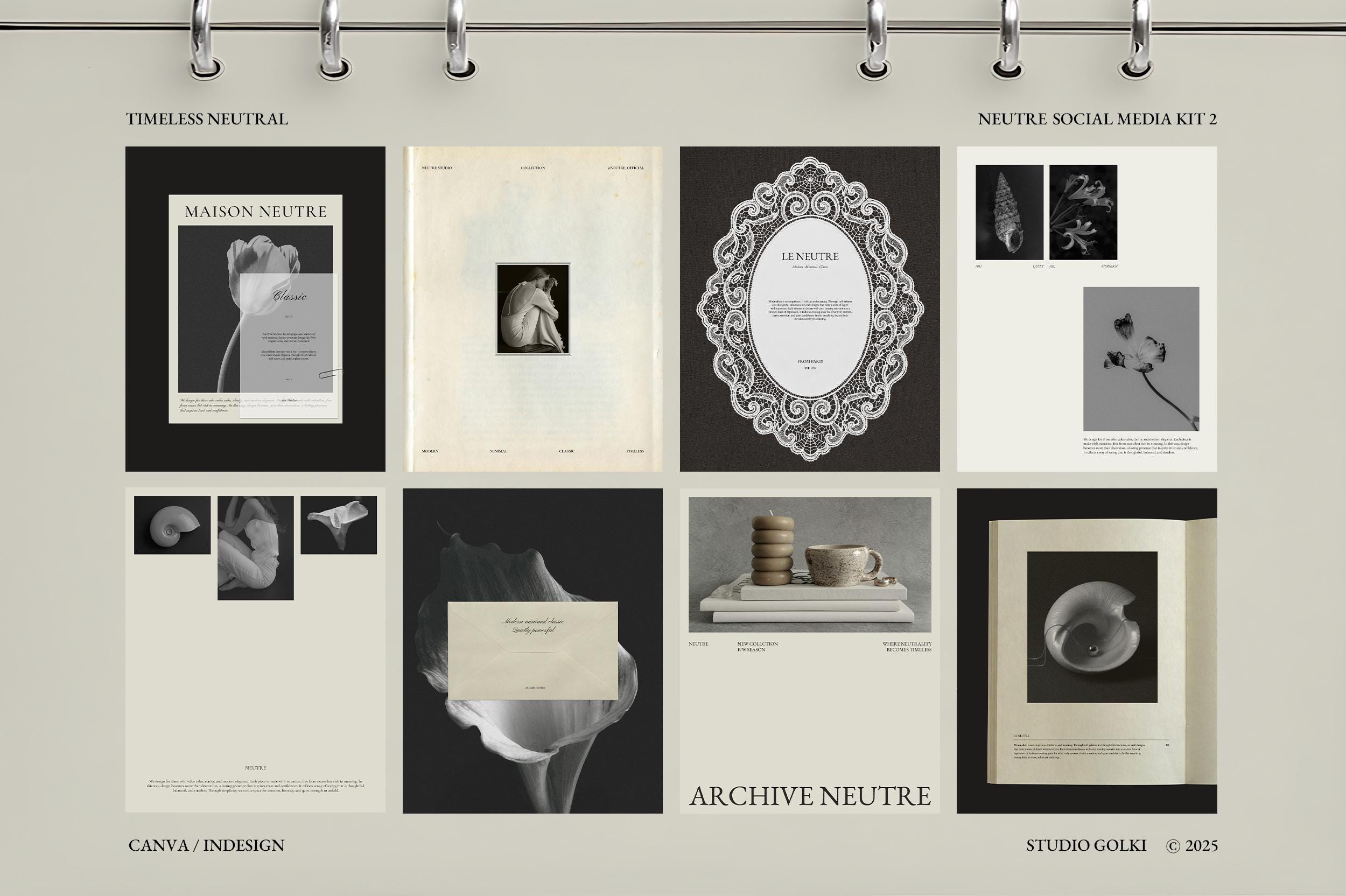 Timeless Elegant Social Media Kit: 20 Editable Quiet Luxury Instagram ...