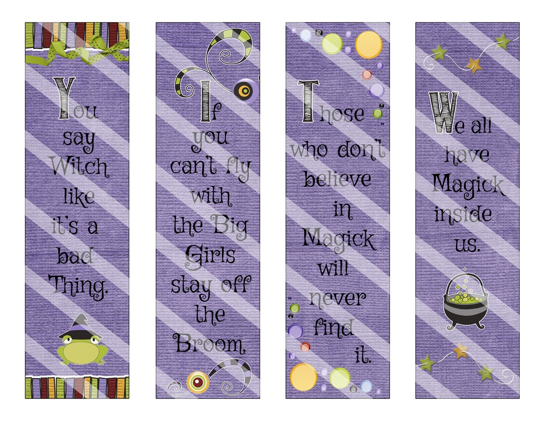 Witchy Bookmark Printable Book Page Keeper Pagan Png Jpg - Etsy