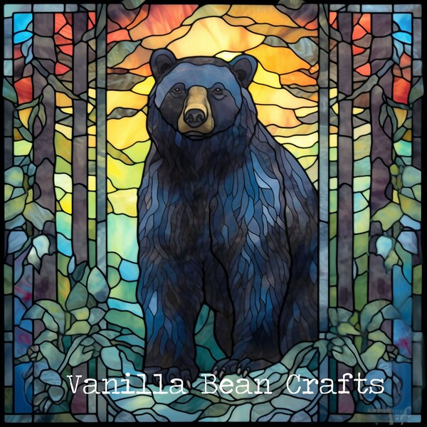 Stained Glass Bear - Etsy
