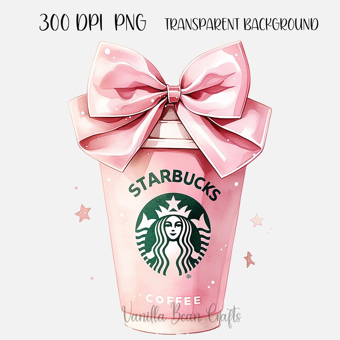 Pink Bow Coffee Latte Sublimation Image Png - Etsy