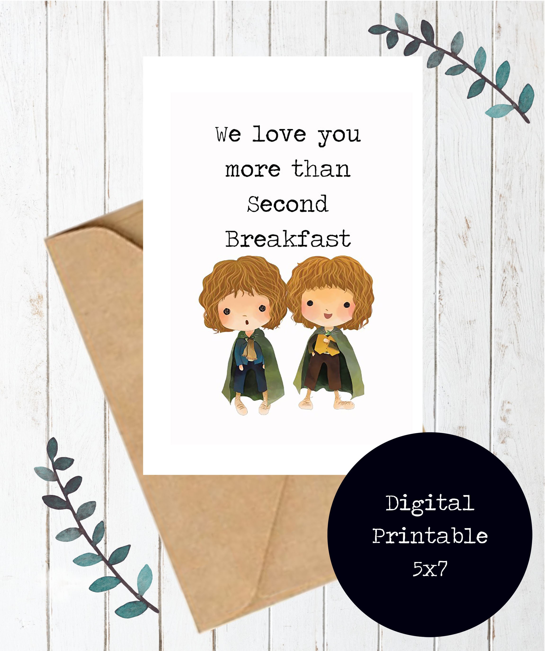 Second Breakfast Valentine Love Hobbits Merry Pippin Cute - Etsy UK
