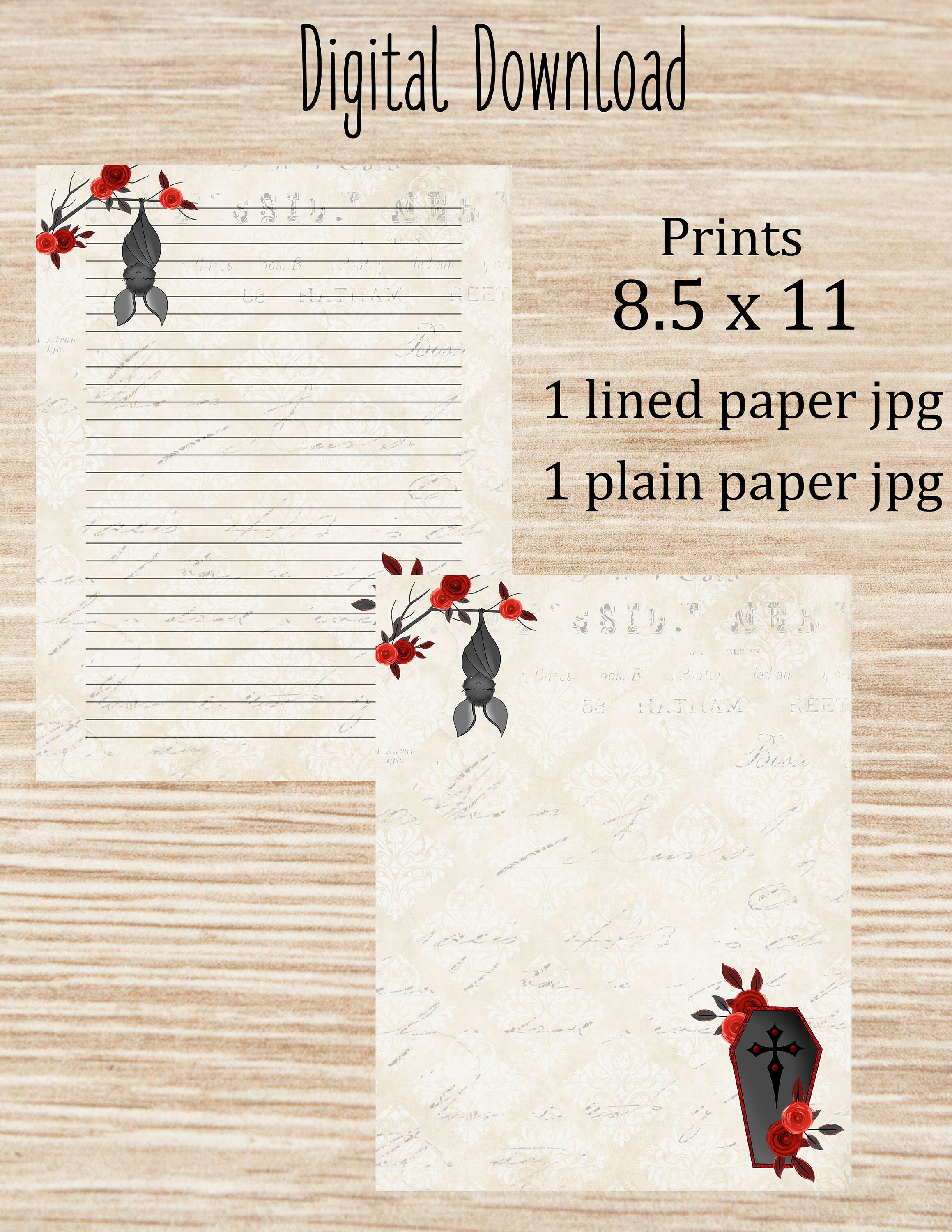 Digital Fall Stationery Printable Paper 8.5x11 Junk Journal Journal ...