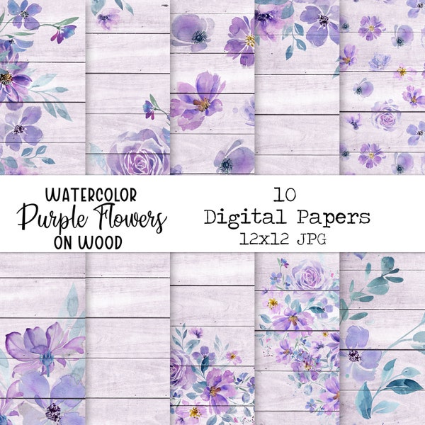 Violet Digital Paper - Etsy