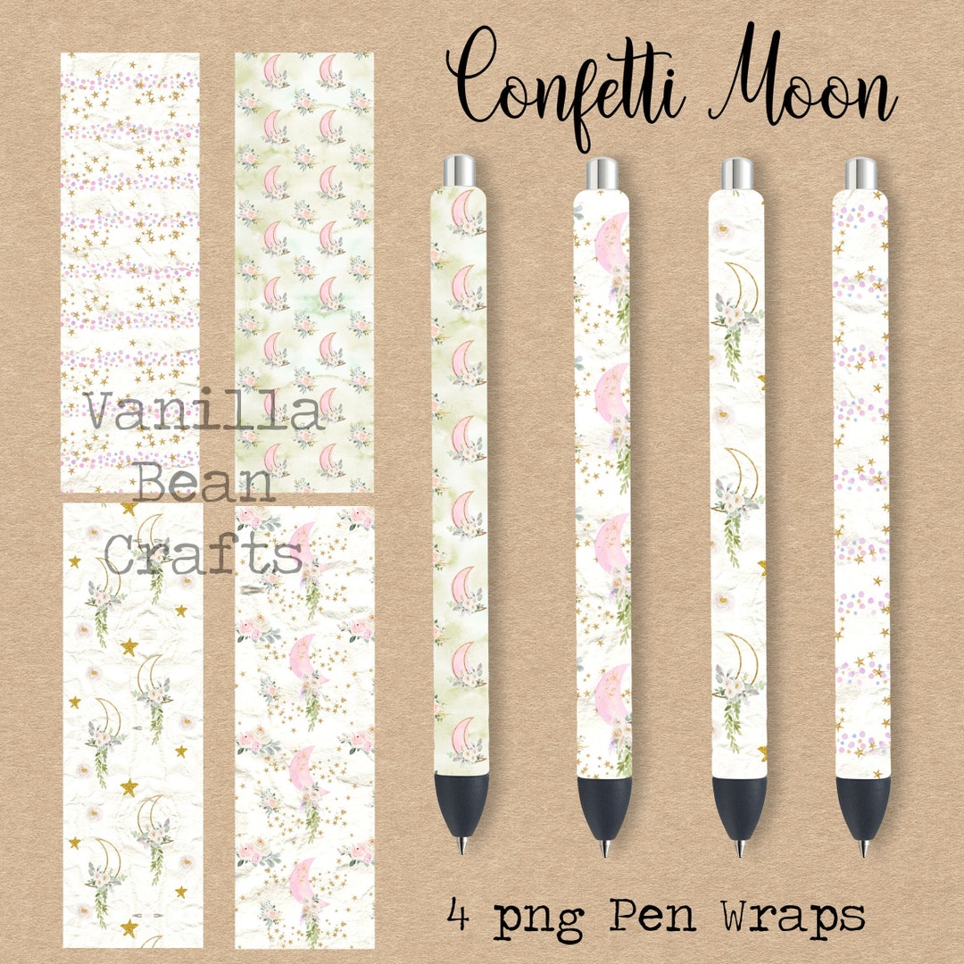 Confetti Moon Pen Wraps Sublimation Png Images Printable - Etsy