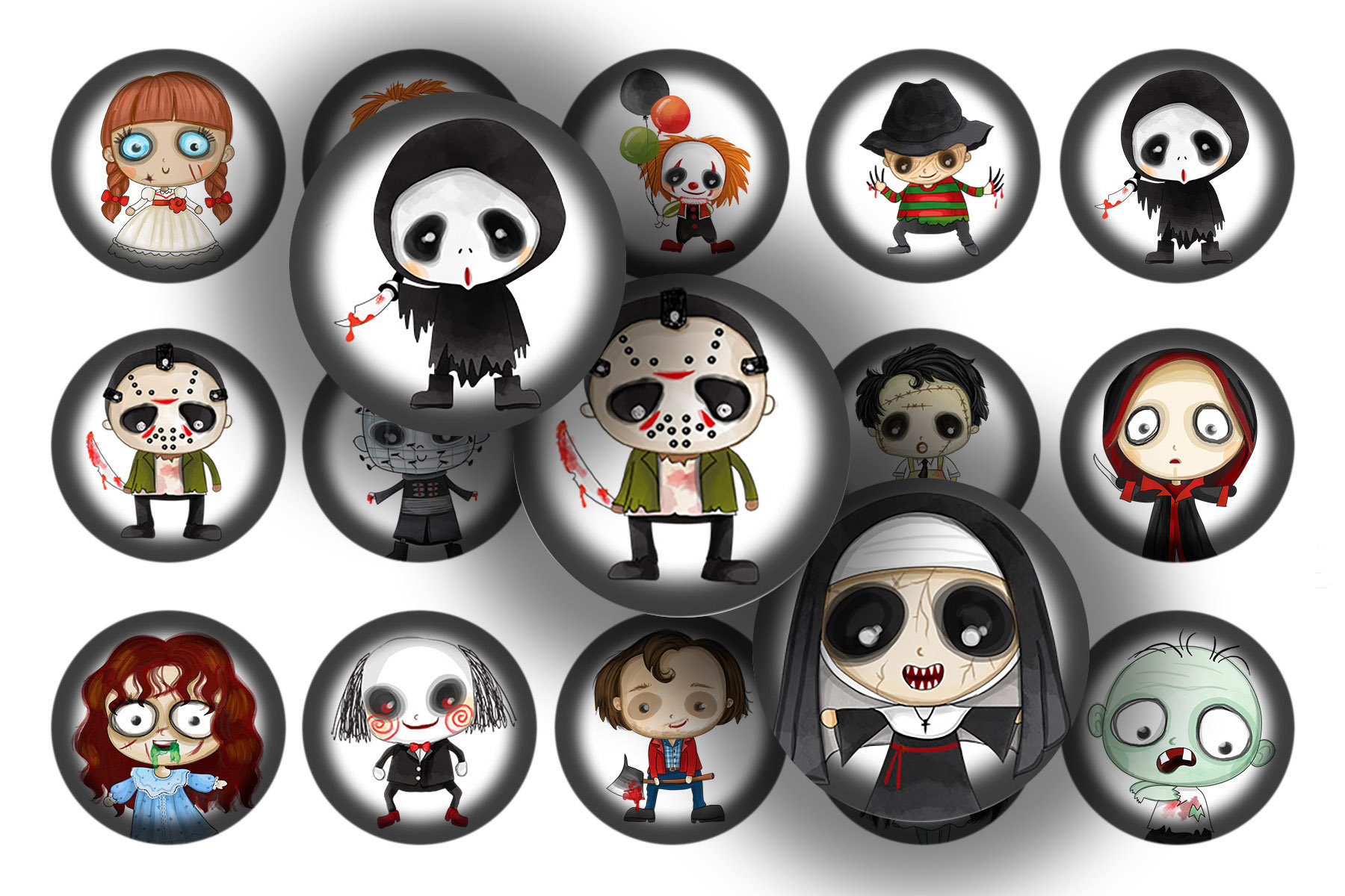 Horror Movie Characters Collage