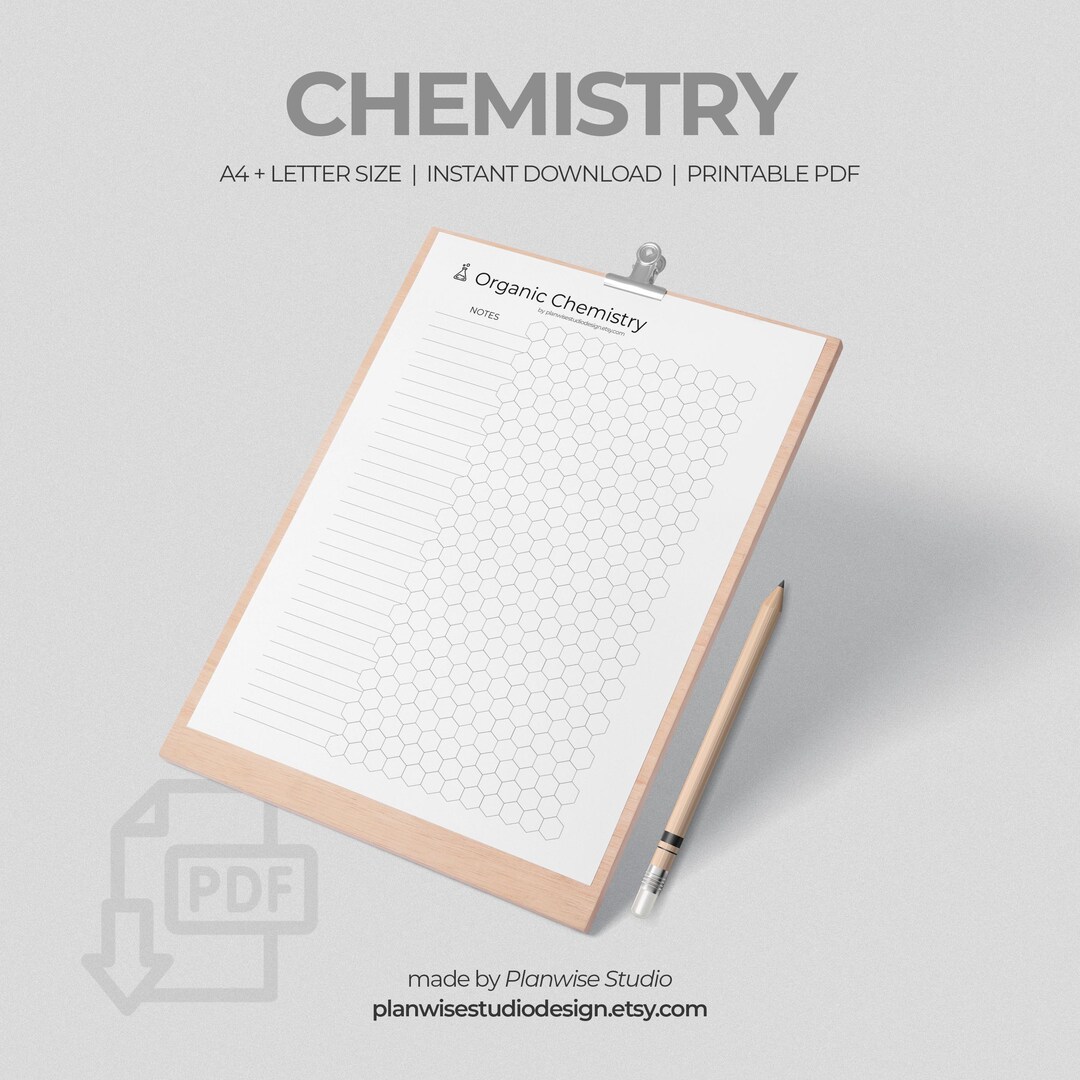 Organic Chemistry Hexagon Paper Printable - Chemistry Notebook PDF ...