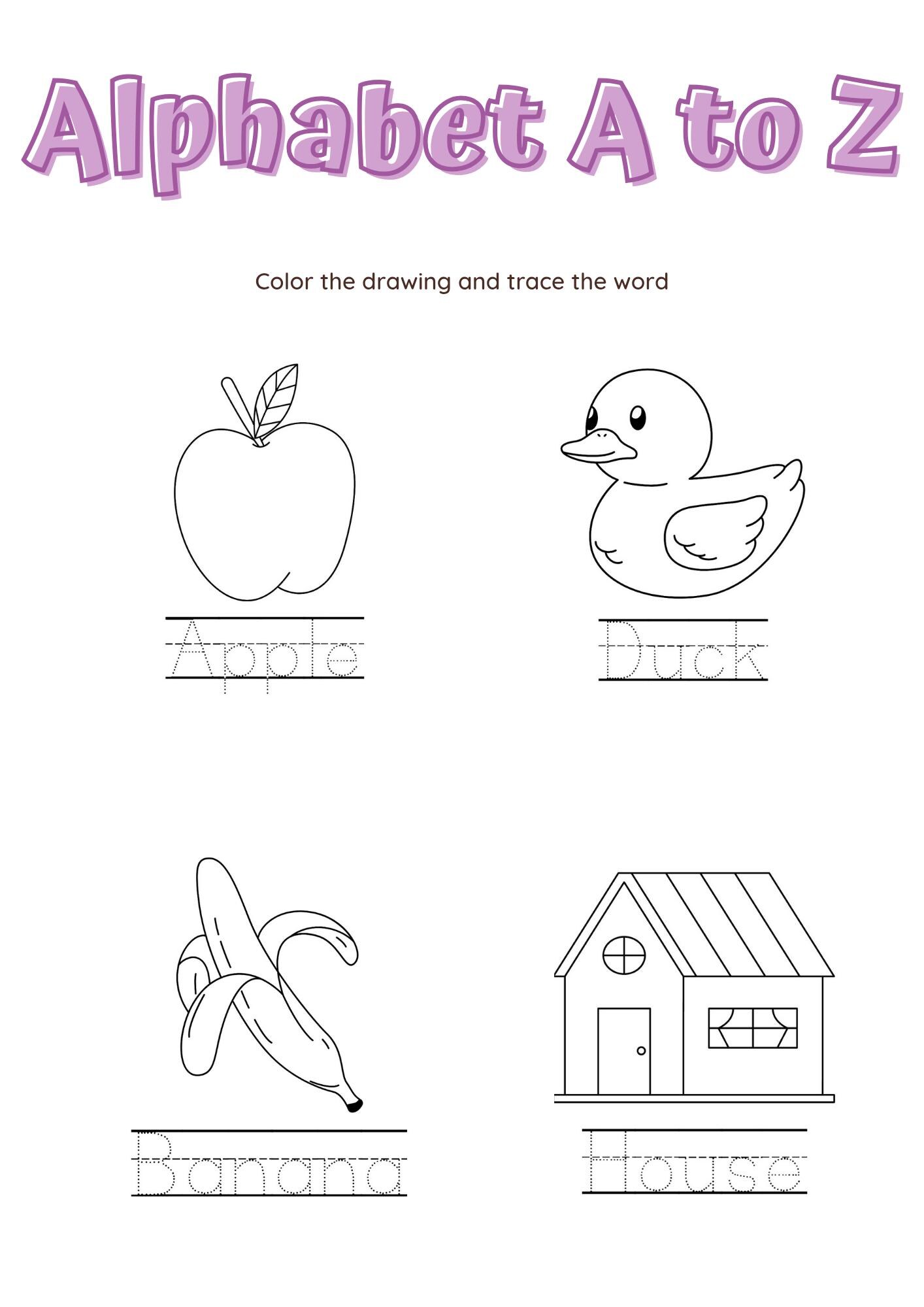 Alphabet A to Z Coloring Book for Kids | Printable PDF | Fun Letter ...