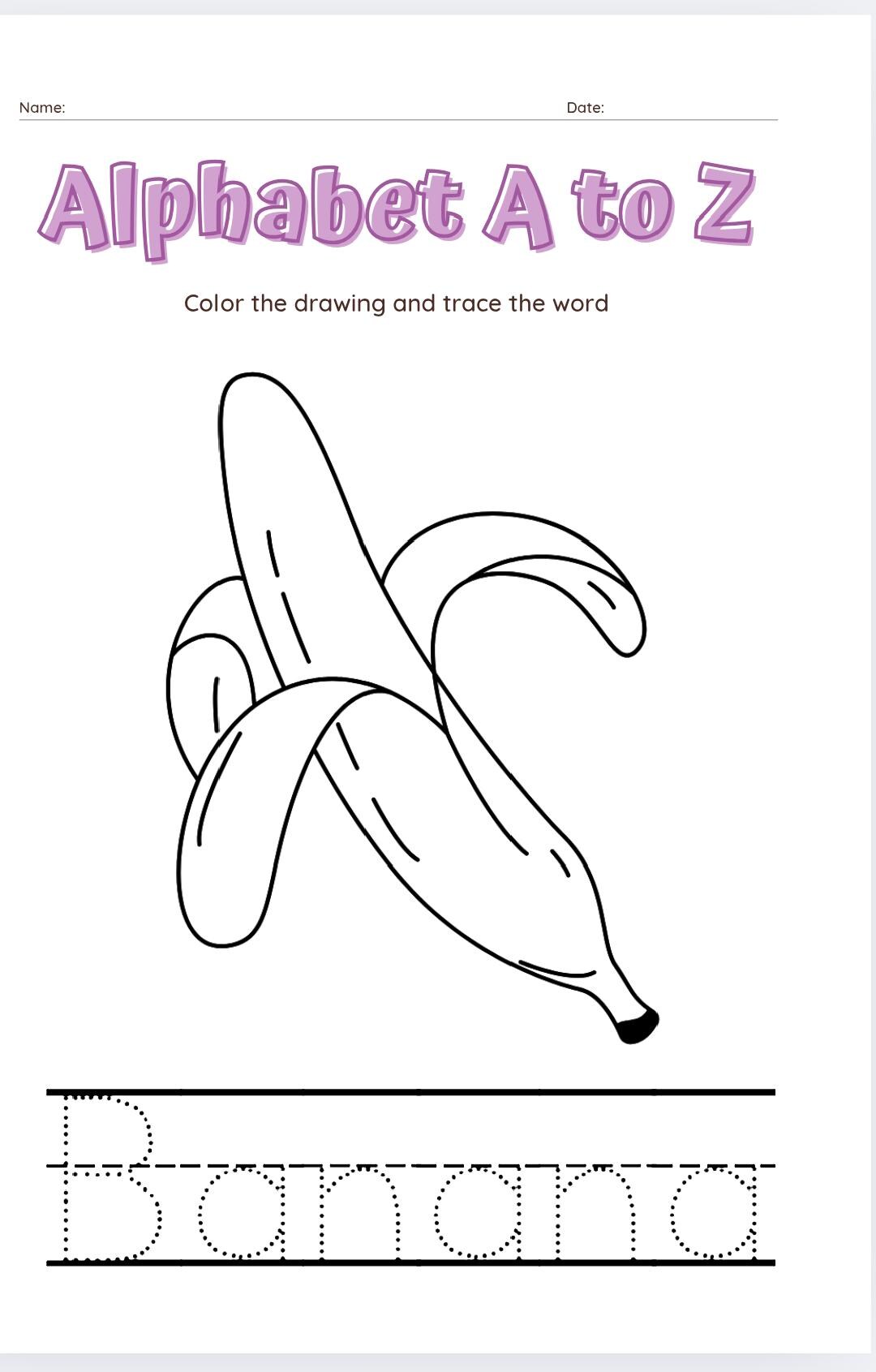Alphabet A to Z Coloring Book for Kids | Printable PDF | Fun Letter ...