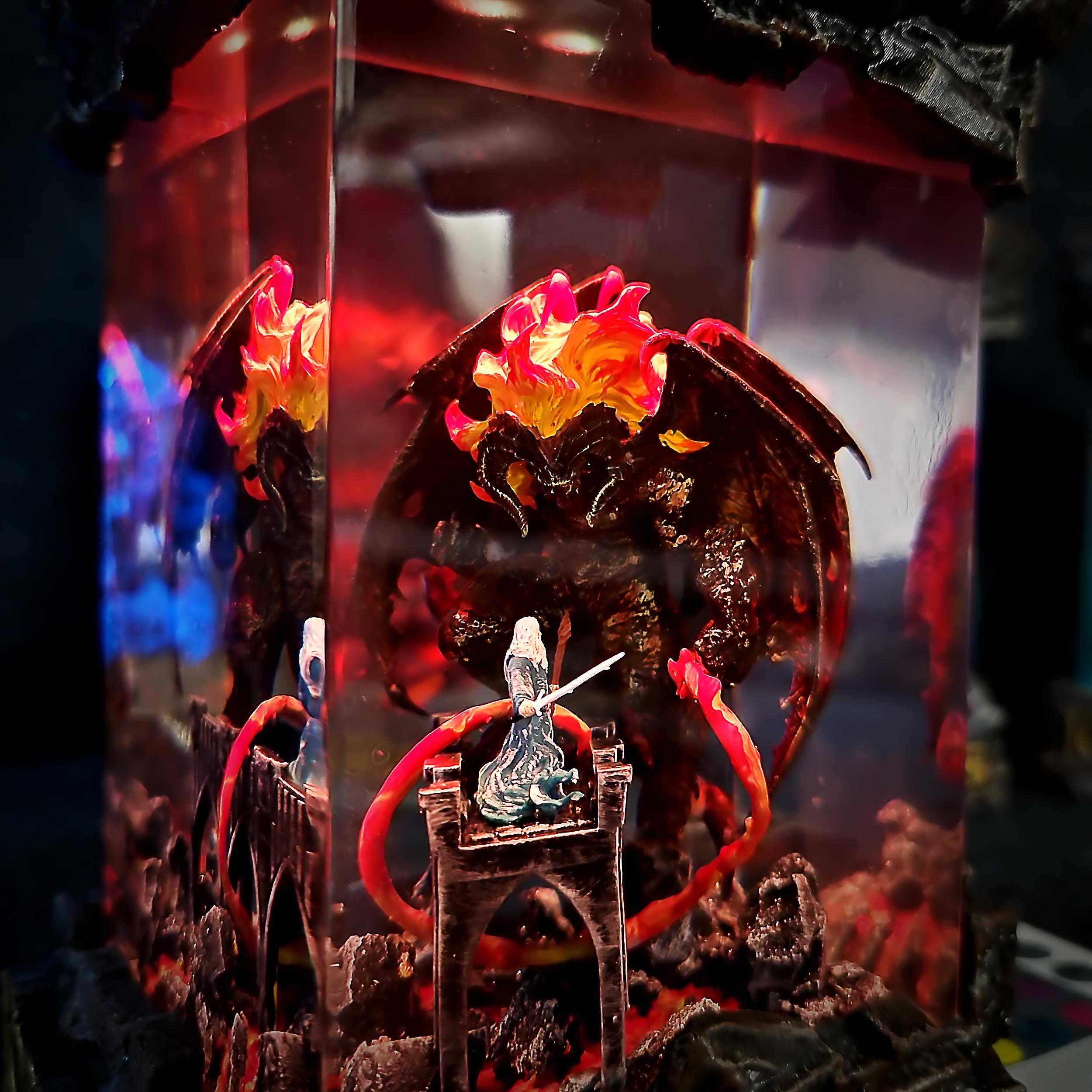 Lord of the Rings Gandalf Vs Balrog Lamp – Handmade LED Diorama in ...