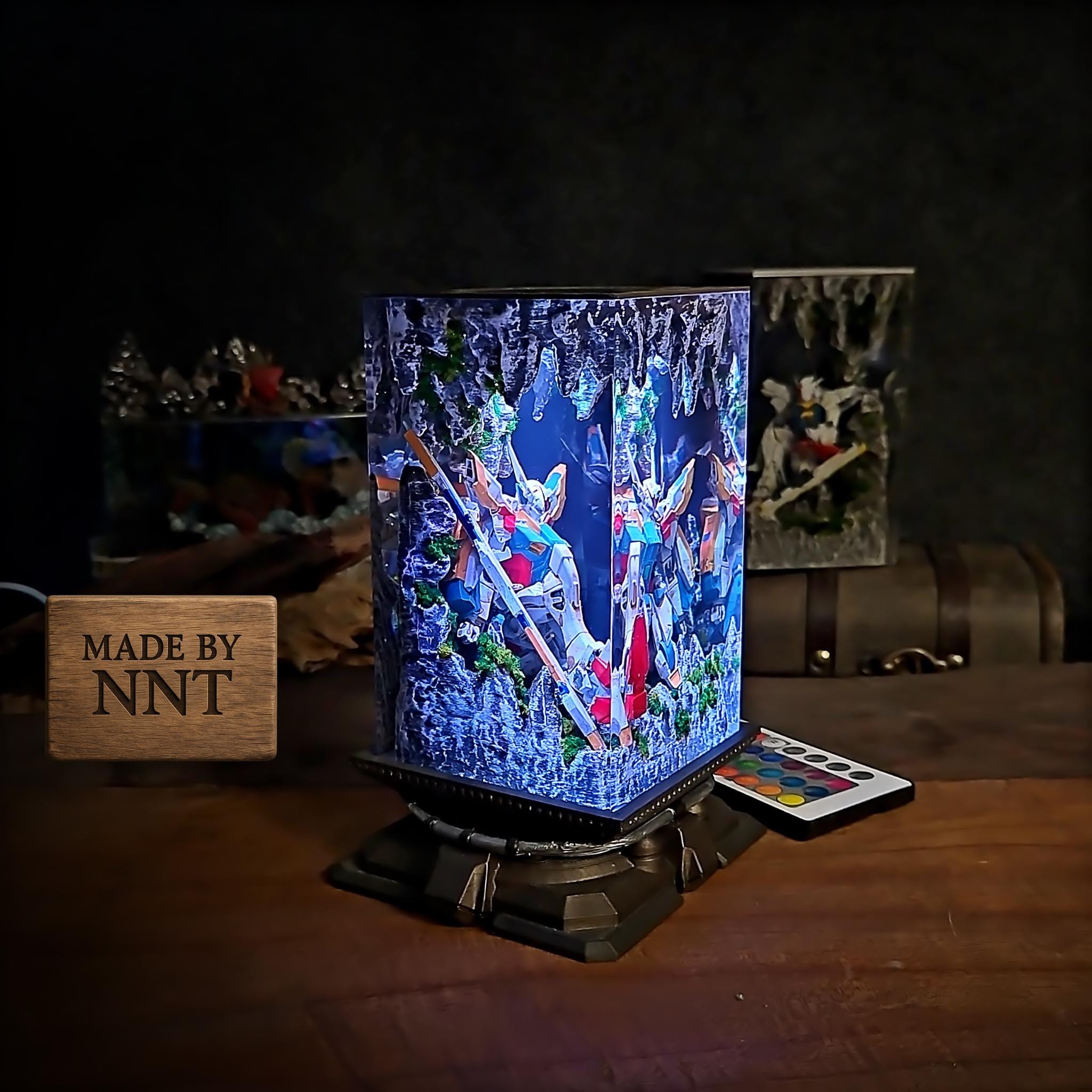 Gundam Resin Diorama With LED | Handmade Epoxy Display Case | Anime ...