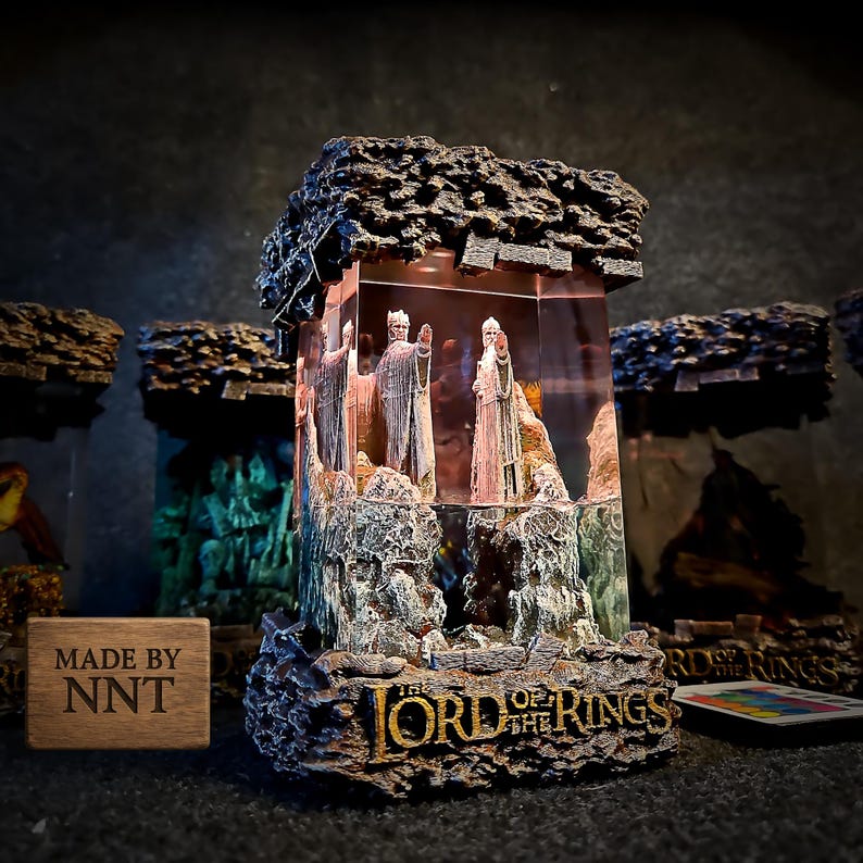 Lord of the Rings Argonath Light – Handmade Epoxy Resin Diorama Lamp ...