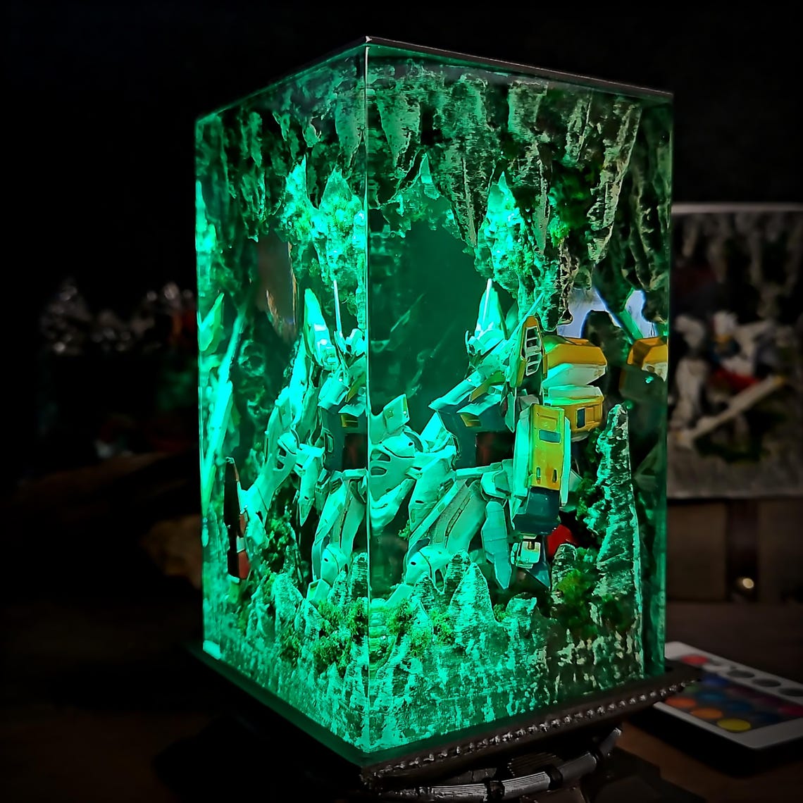 Gundam Resin Diorama With LED | Handmade Epoxy Display Case | Anime ...