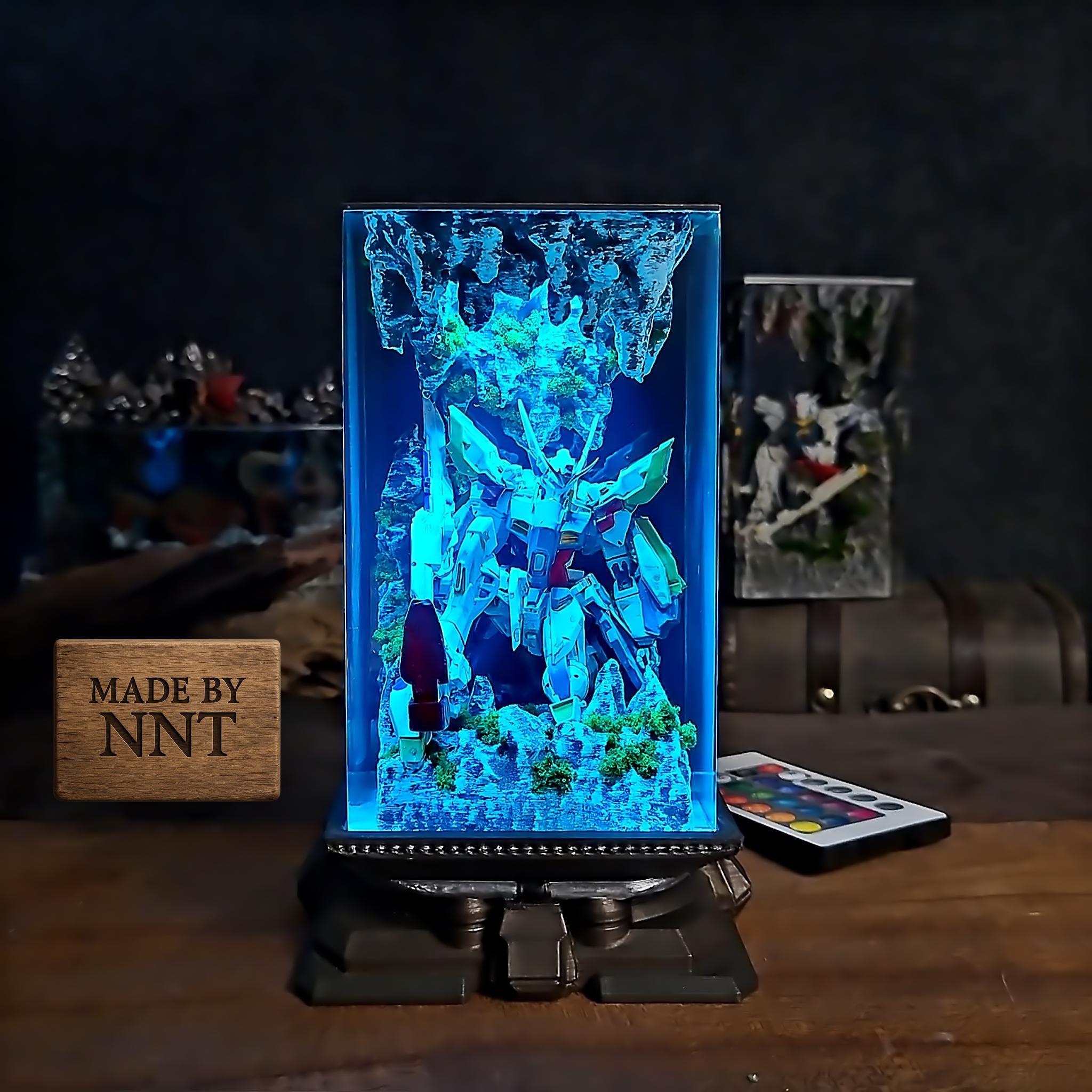 Gundam Resin Diorama With LED | Handmade Epoxy Display Case | Anime ...