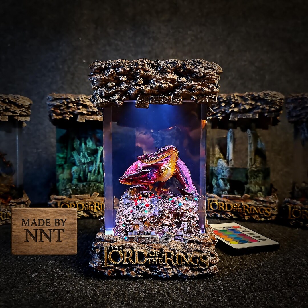 Smaug Dragon Lamp – the Hobbit Resin Diorama With LED – Handmade ...