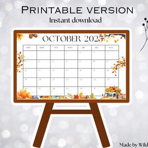 October 2025 Calendar Printable, Cozy Fall Theme, Editable PDF Letter ...
