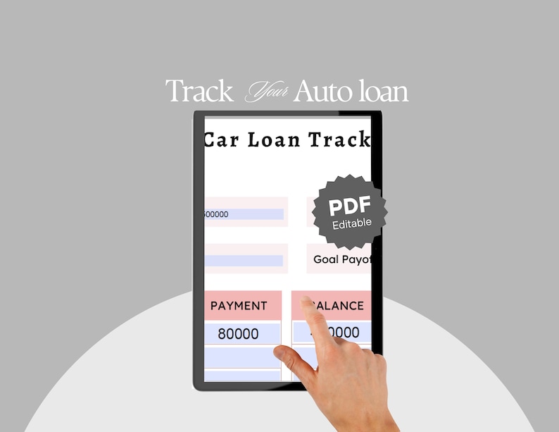 Auto Loan Payment Tracker Printable and Fillable PDF A4 and Letter Size ...