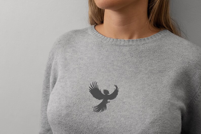 Phoenix Bird Silhouette Machine Embroidery Design, Set of 9, Instant ...