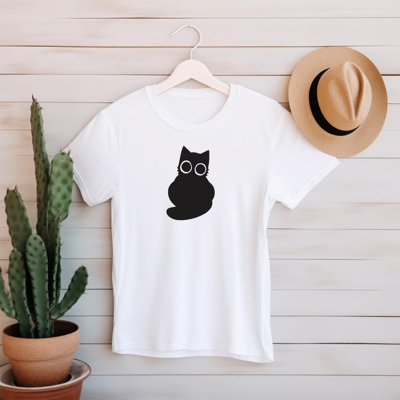 Black Cat Silhouette Machine Embroidery Design, Set of 6, Instant ...