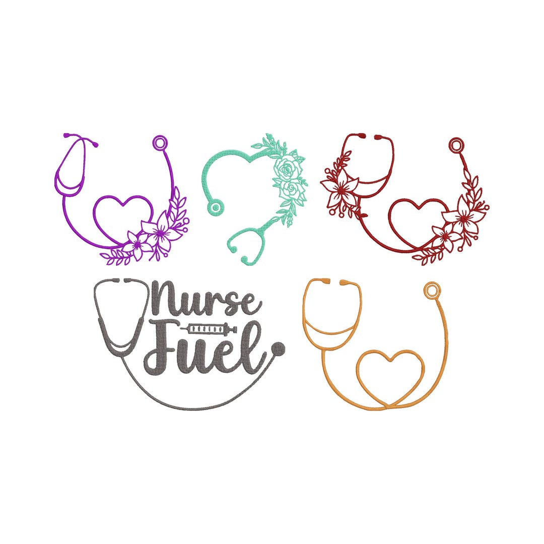 Stethoscope Heart Embroidery Design, Stethoscope Heart Machine ...