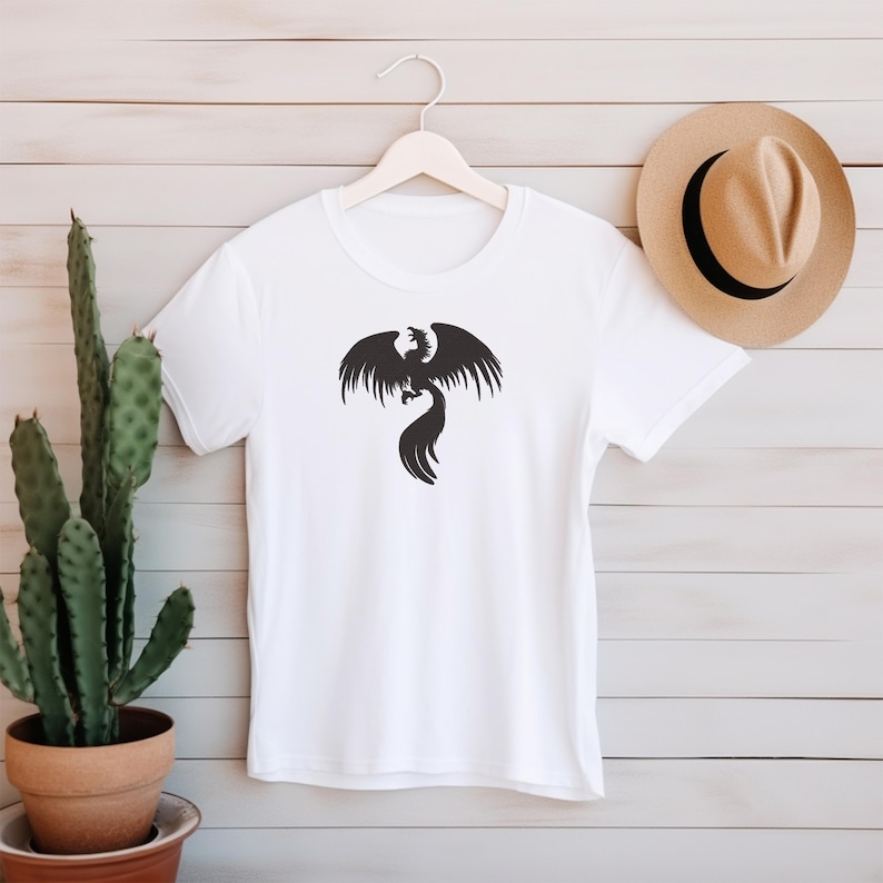 Phoenix Bird Silhouette Machine Embroidery Design, Set of 9, Instant ...