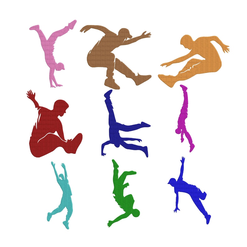Dance Silhouette Machine Embroidery Design, Set of 9, Instant Download ...