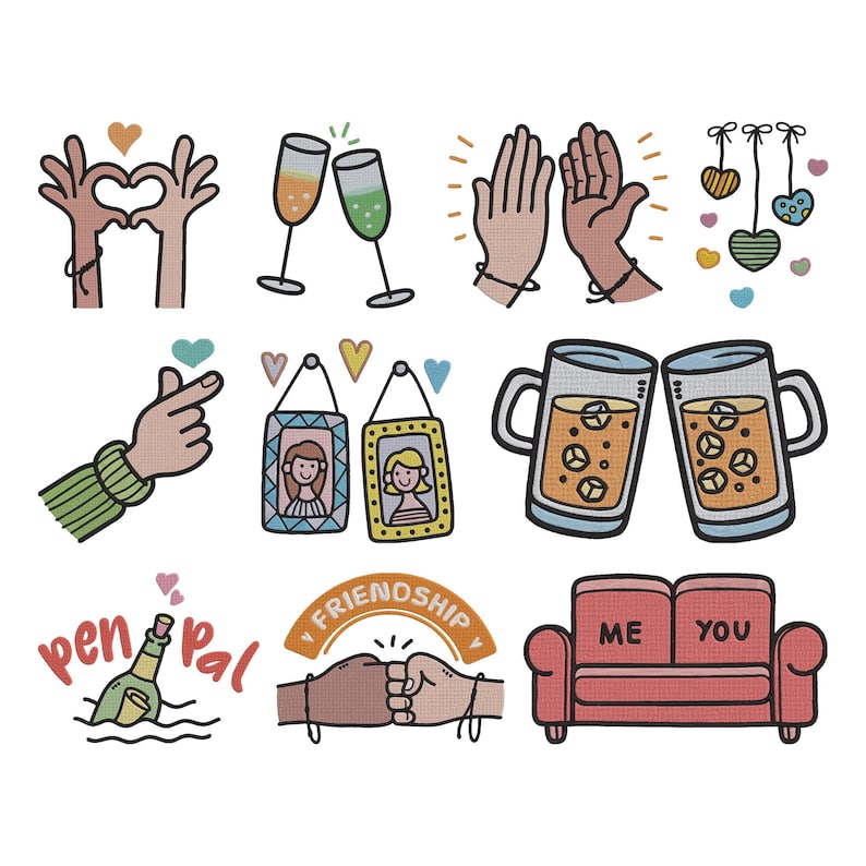 Friendship Element Embroidery Design, Best Friend Element Machine ...