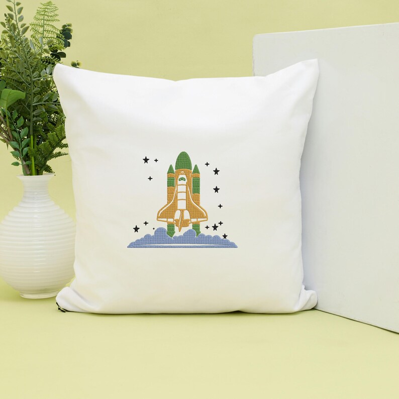 Space Shuttle Embroidery Design, Rocket Spacecraft Machine Embroidery ...