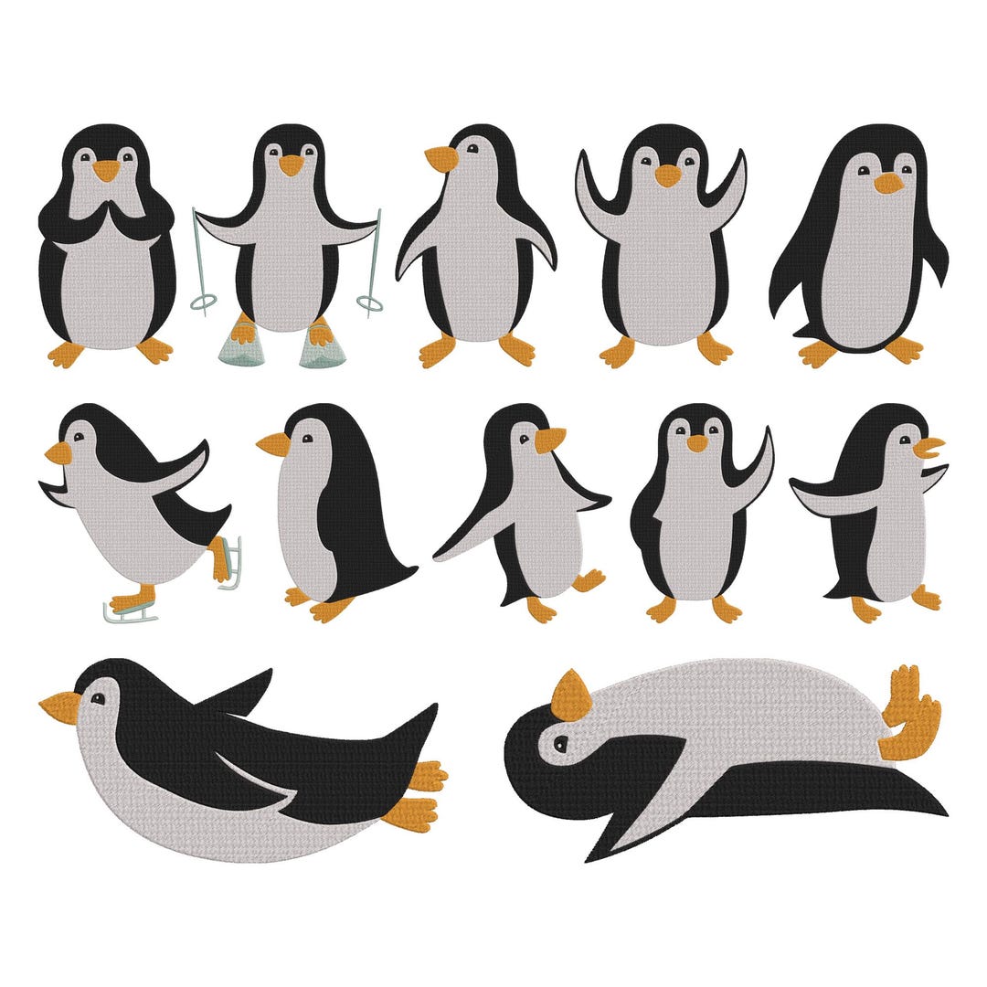 Penguin Machine Embroidery Design, Winter Penguin Embroidery Baby ...