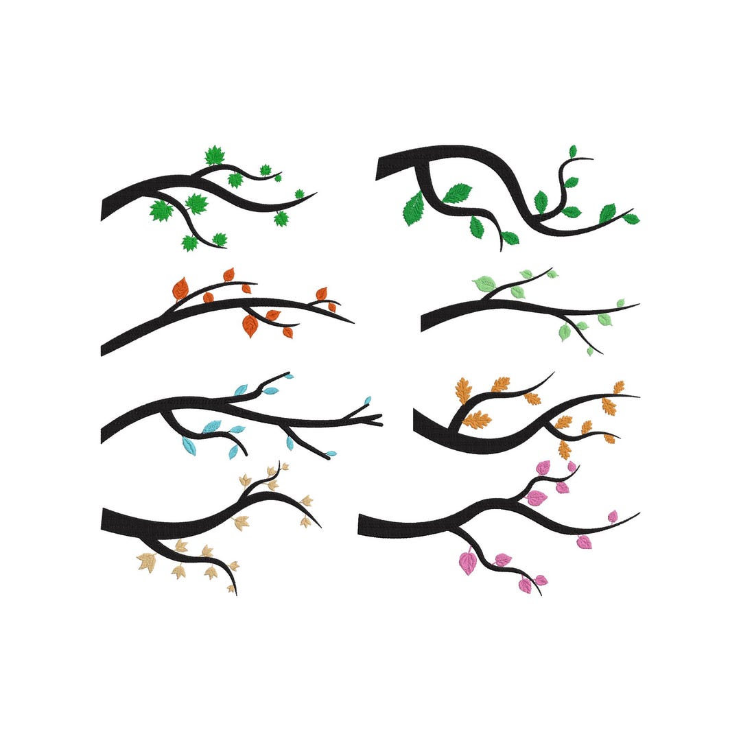 Tree Branch Embroidery Design, Branch Nature Tree Branch Machine ...
