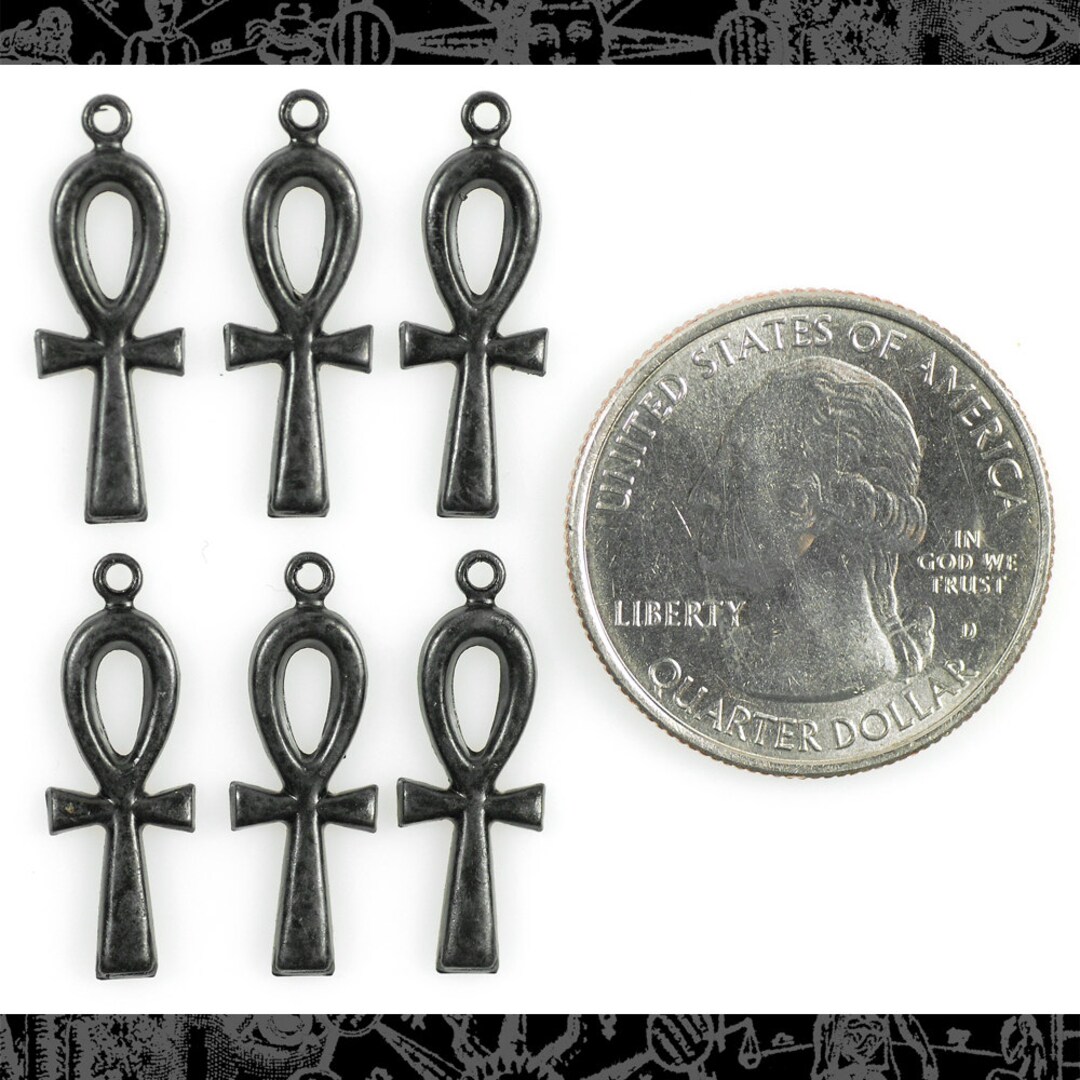Blackened Brass Ankh Charm - Set of 6 * BB-C02 - Etsy