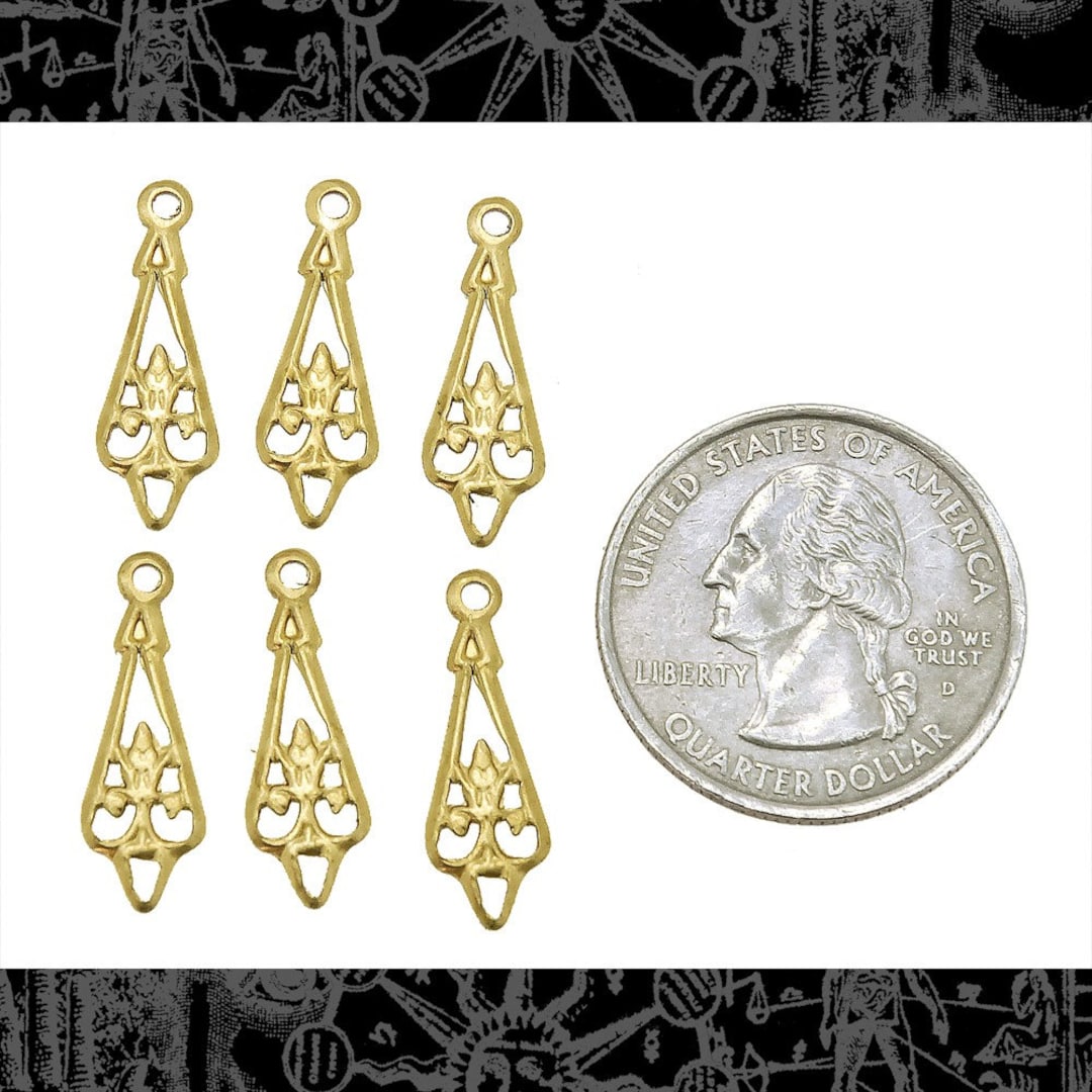 Raw Brass Pointed V Shaped Floral Connectors - Set of Six - XXX - *B ...