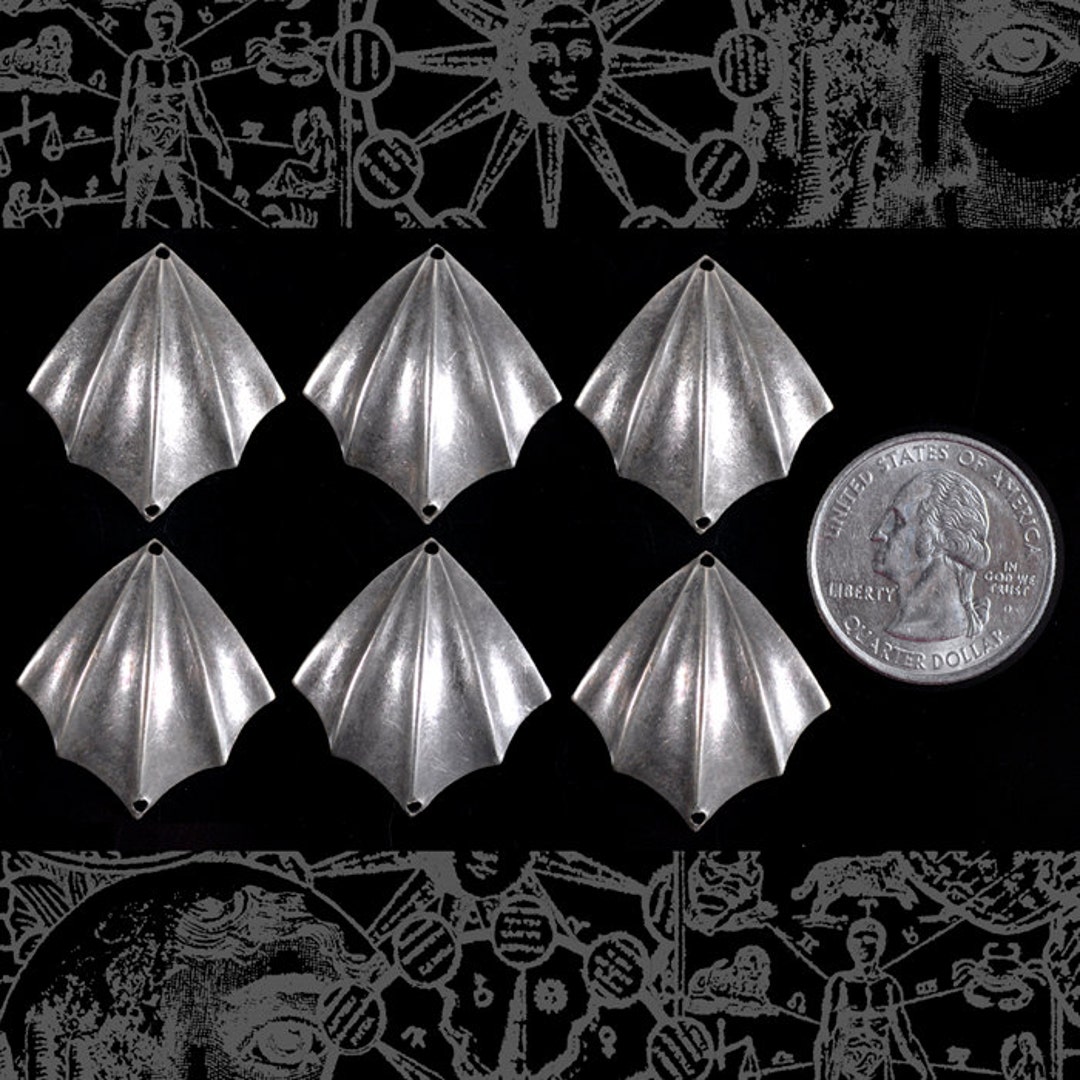 Antiqued Silver Plated Brass Bat Wing Connectors - Set of Six - S-2C51 ...