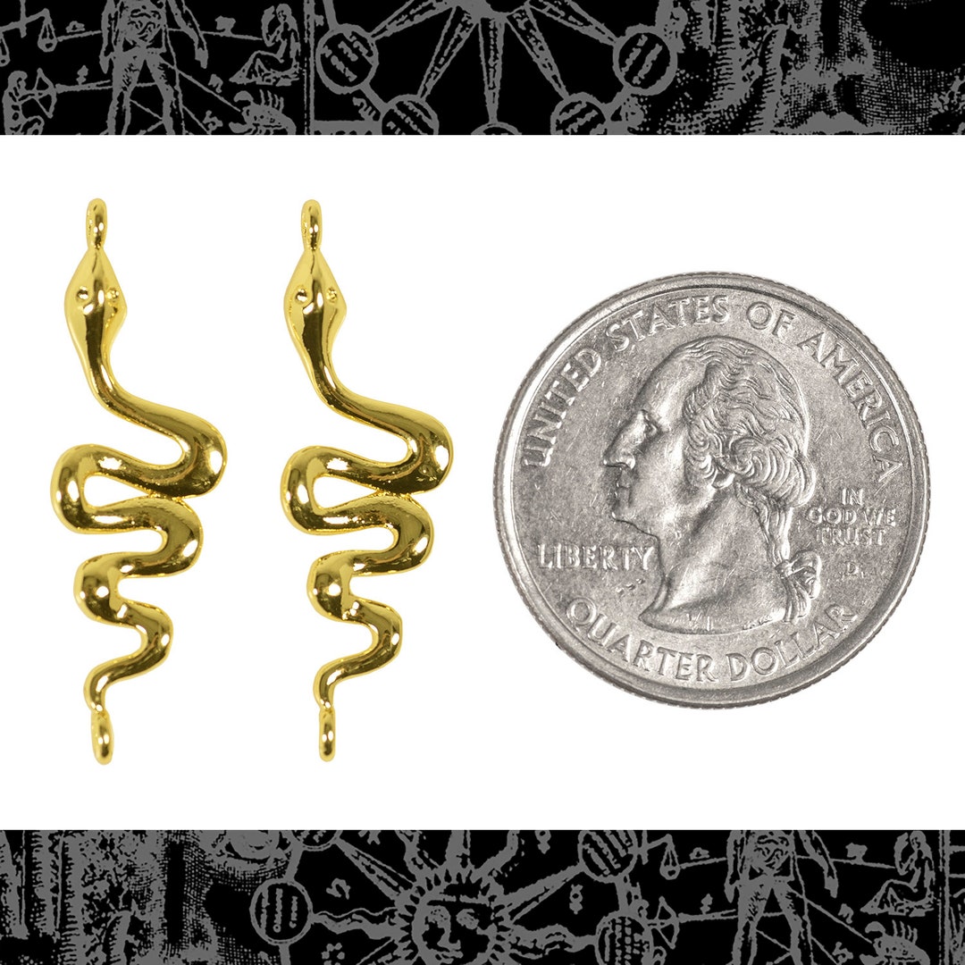 Gold Plated Brass Snake Connectors, Set of Two G-2C90 - Etsy