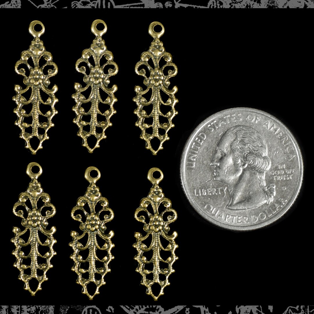 Antiqued Pointed Flower Connectors - Set of Six - AB-2C08 - Etsy