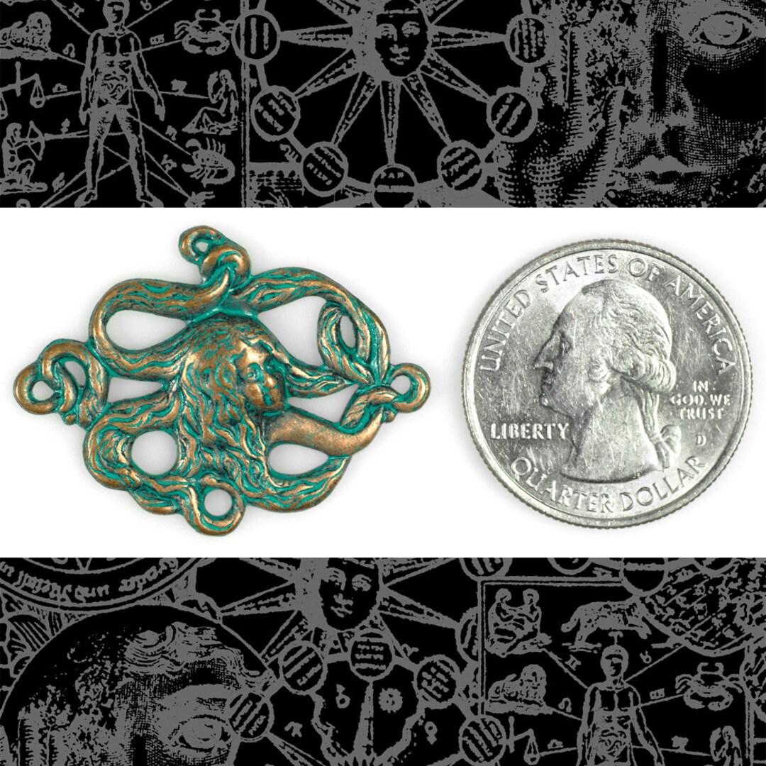 Verdigris Finished Brass Art Deco Lady With Flowing Octopus Hair ...