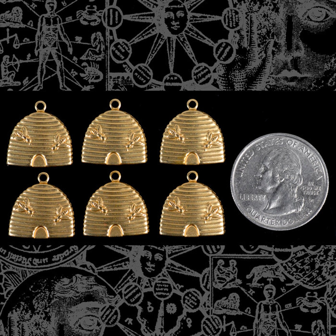 Raw Brass Beehive Charm - Set of Six *B-C127 - Etsy