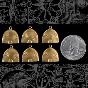 Raw Brass Beehive Charm - Set of Six *B-C127 - Etsy
