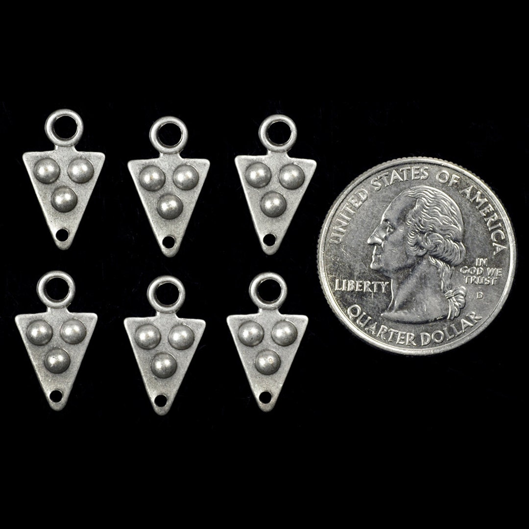 Antiqued Silver Plated Brass Triangle Connectors - Set of Six - S-2C68 ...