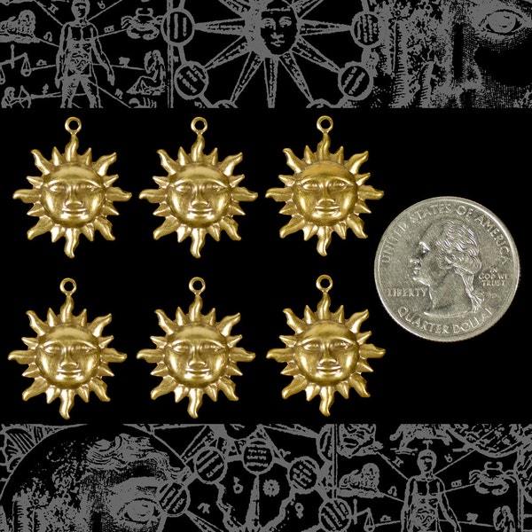 Brass Sun Charm - Etsy