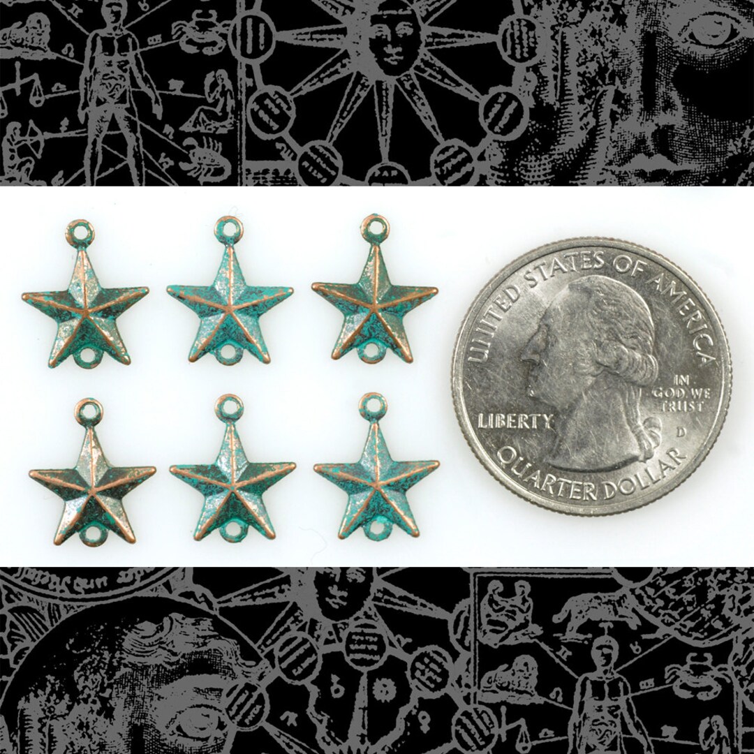 Verdigris Finish Star Connectors - Set of Six *V-2C66 - Etsy